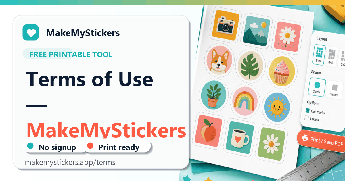 Terms of Use. MakeMyStickers